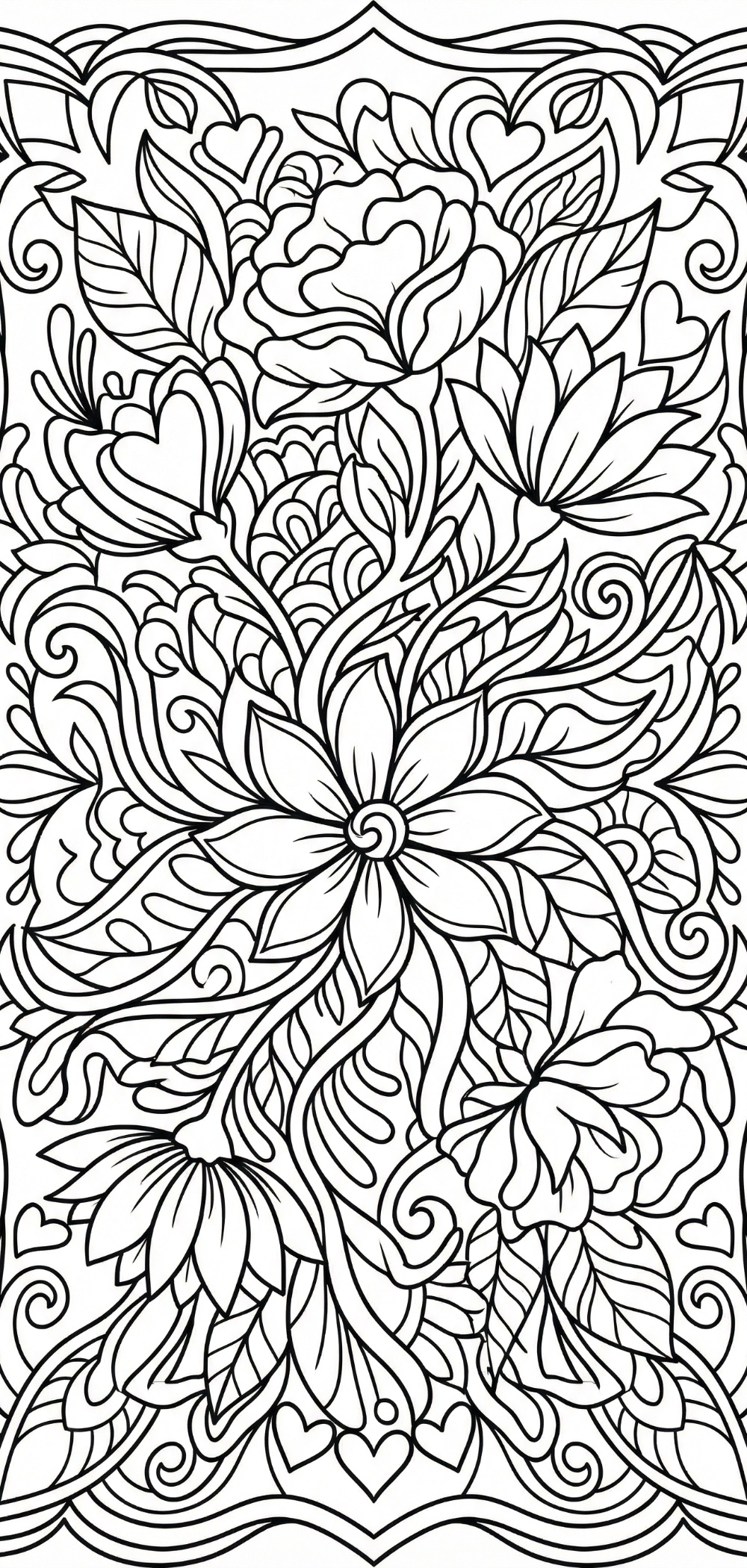 Choose Love Kindness Floral Coloring Page - Printable Art | Site Name